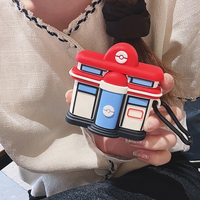 适用airpodspro2保护套苹果耳机airpods4保护壳3三代宝可梦中心airpod硅胶aipods蓝牙耳机ipod软壳pro2二代