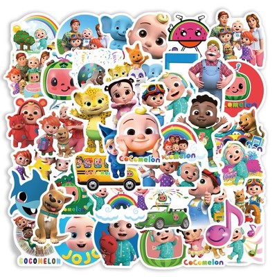 50张cocomelon超级宝贝儿童动画卡通jojo早教贴纸水杯手机壳装饰