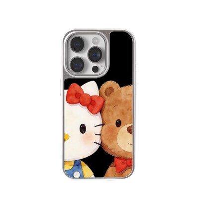 hello kitty适用苹果17promax手机壳iphone16磁吸支架15卡通14新款13可爱KT猫和小熊少女心华为小米保护套软