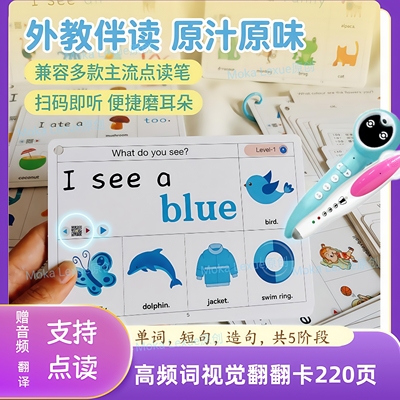 sight words英语高频词视觉训练闪卡扫码发音220页启蒙教师教具