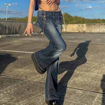 Skinny flared pants women slim fit elastic girl denim jeans