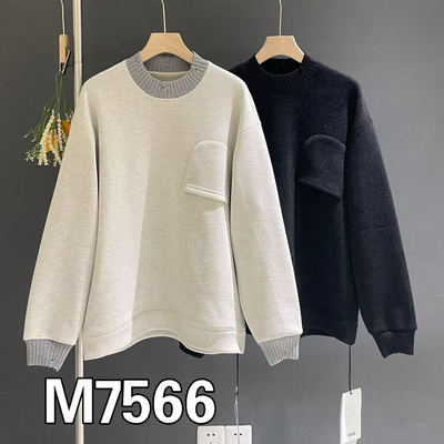 廓形圆领卫衣男女宽松落肩袖