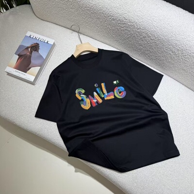 2025夏季圆领男士T恤字母印花