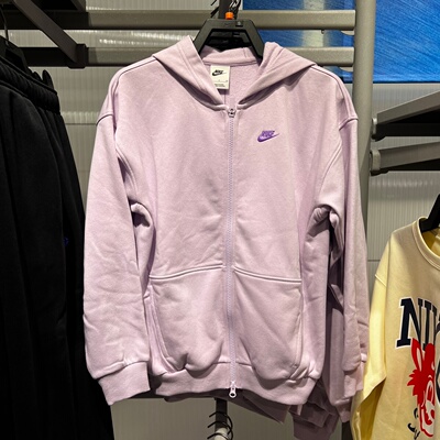 NIKE耐克大童26冬季新款运动舒适休闲卫衣连帽外套JA4623-537