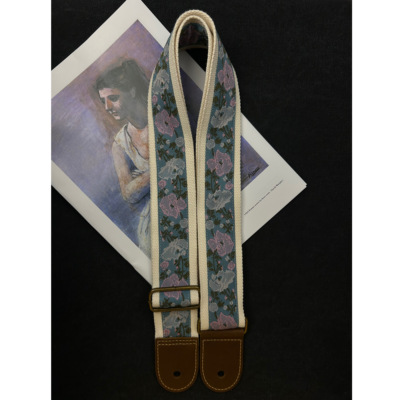 琉璃蓝艺术感原创设计吉他背带