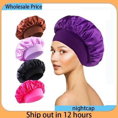 1pcs Soft Silk Satin Lined Bonnet Large Satin Hair Bonnet Ho