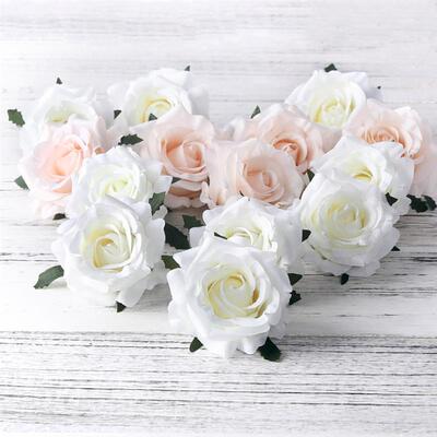Good artificial roses white silk fake roses flower faux head