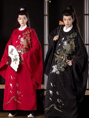 楚河汉界唐制圆领袍汉服套装