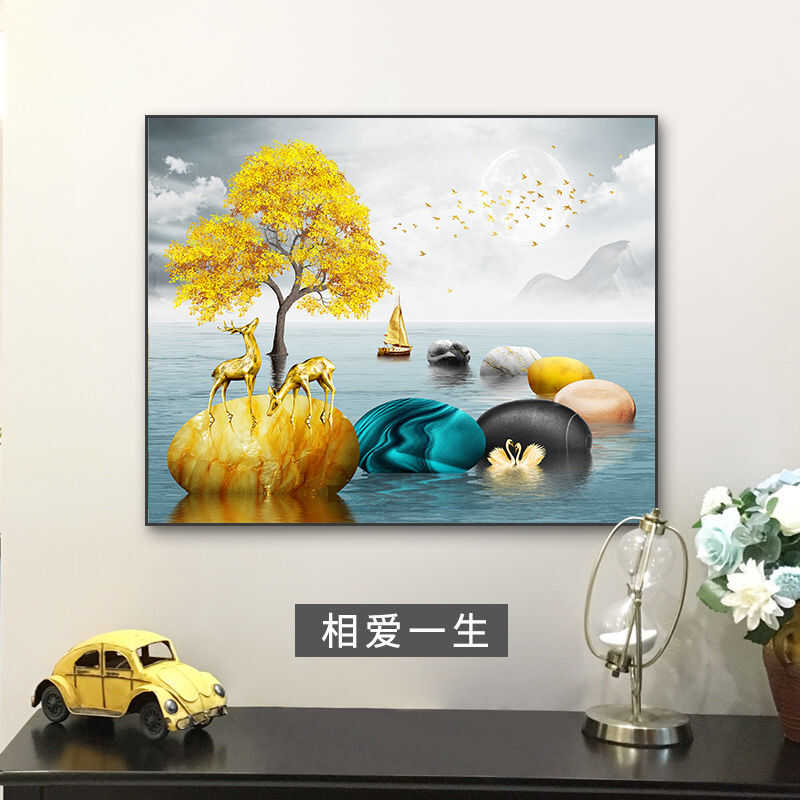 电表箱装饰画免打孔现代简约电表盒电表箱遮挡配挂画新款电箱竖版