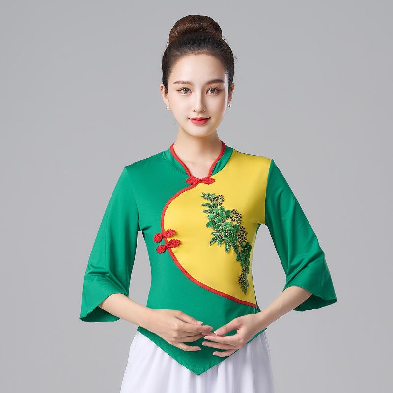 特价广场舞服装新款扇子舞演出跳舞衣服表演服中老年民族风舞台喇