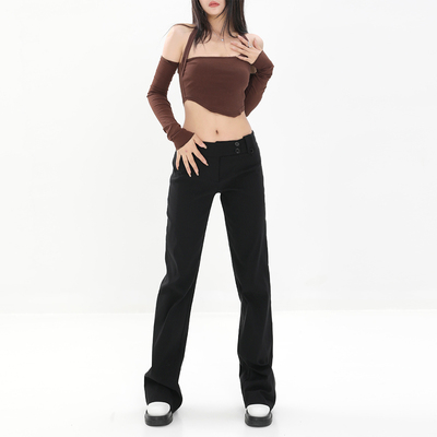 低腰辣妹喇叭长裤