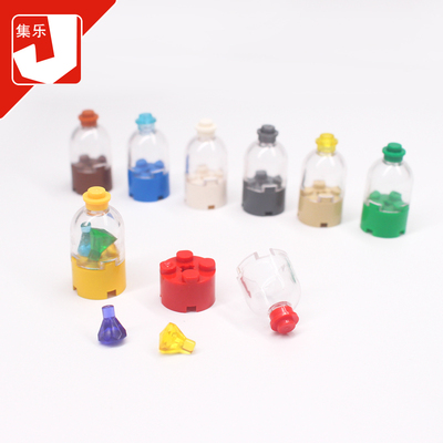 diy加高圆头透明玻璃瓶容器积木