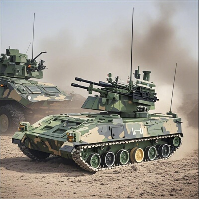 奇艺1:28正版PGZ-95金属履带式自行弹炮合一高炮主战坦克合金摆件