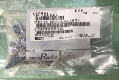 原装进口MURATA 蓝色村田热敏电阻 NTSA0XR502FE1B0 阻值5K