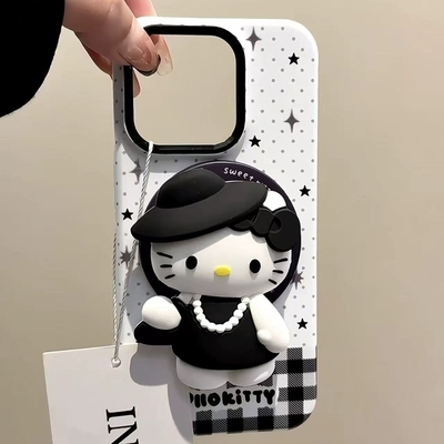 黑帽子潮猫磁吸支架适用三星S25ultra/S24+/Note20/A35/A06/S22手机壳A25可爱S23/A73/S9+/S21fe卡通A56/A52S