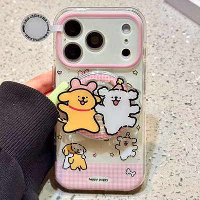 拉手线条小狗磁吸支架适用NOthing 4A/3A手机壳2谷歌Pixel9/10PRO/87硅胶Pmote edge60pro/G56/ROG9可爱G54软
