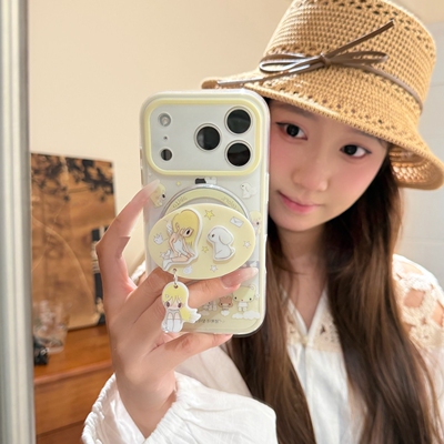 兔子女孩吊坠磁吸支架适用X9C荣耀600/500/magic8/400/WIN/80GT/50SE手机壳X80PROMAX/70/400/200可爱play10T