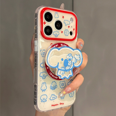 线条考拉摇摇乐磁吸支架适用传音HOT40手机壳15pro红魔11pro+nfinx Smart8硅胶hone3Apro华硕ZenFone9可爱软