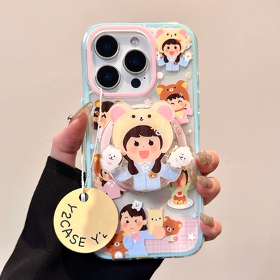 小人女孩旋转磁吸支架适用X9B荣耀300魔术magic7/200/80/90/GTPRO/50SE手机壳X70i轻松熊X40i/60PRO畅玩60plu