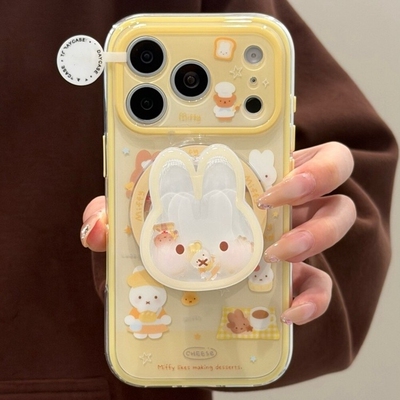 米菲兔摇摇乐磁吸支架适用传音HOT40手机壳15pro红魔11pro+nfinx Smart8可爱hone3Apro华硕ZenFone9卡通软壳