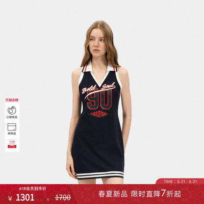 PINKO女士2026年夏季新款休闲复古运动风Polo连衣裙子PAF26170336
