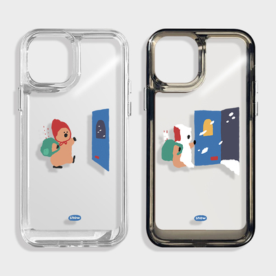 秋冬iphone15手机壳苹果14promax情侣保护壳13mini透明12小熊11创意xsmax卡通se2可爱7/8p适用华为x5任意机型