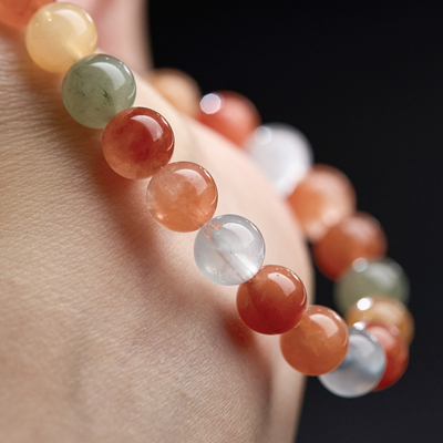 售完无补2.7 彩兔毛圆珠手串7.9-9mm /16手围