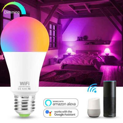 9 rgb mart light bulb ork ith alexa google home e27 b22
