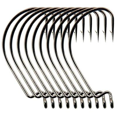 10 PCS BKK Wide Gap Worm Fishing Hook Jig Crank Offset High