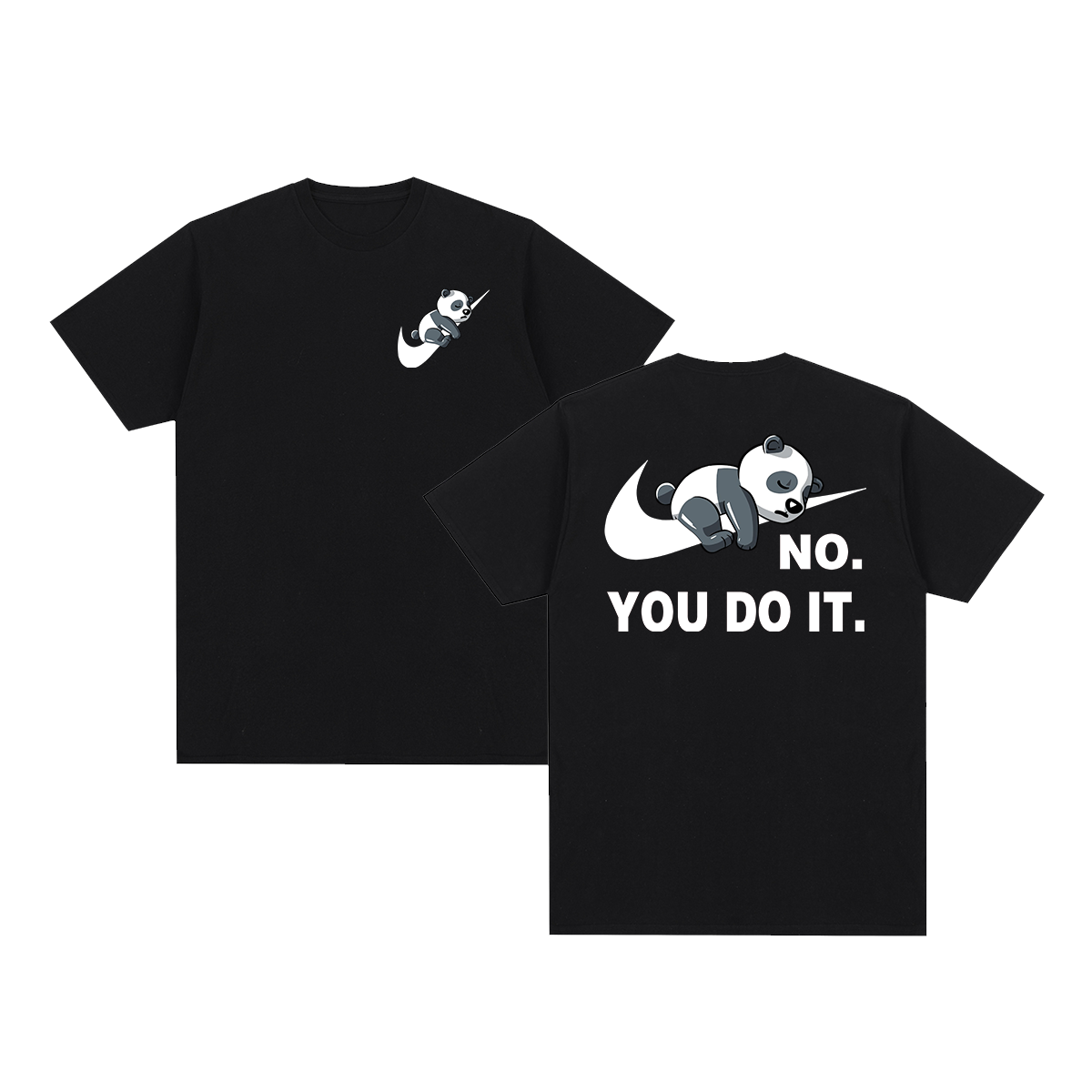 熊猫panda短袖T恤no you do it搞笑卡通男女情侣INS潮可爱文化衫