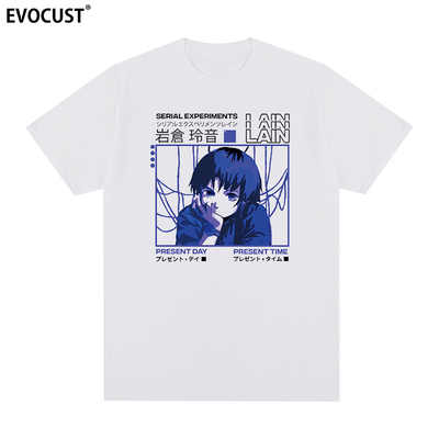 岩仓玲音T恤serial experiments lain短袖复古动漫中村隆太郎印花