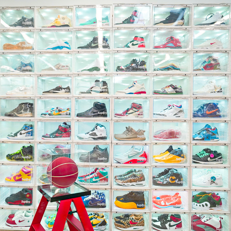 Supbro透明声控发光aj亚克力鞋盒网红收藏侧开LED展示收纳盒_虎窝淘