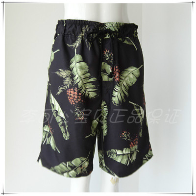 休闲梭织印花宽松五分沙滩裤