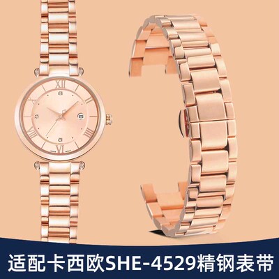 适配卡西欧凹口手表带钢带女