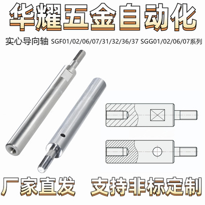 实心导向轴SGF01/02/06/07/31/32/36/37 SGG01/02带扳手槽 带通孔