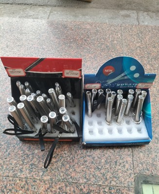 7号电池小型便携手电家用不锈钢手电筒露营礼品灯LED迷手电月亮灯