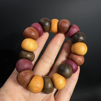 大肠蒜瓣多宝木手链黄金檀木金丝檀木胡桃木紫罗兰手串手持