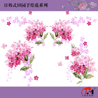 日式樱花手绘水移画瓷砖马桶冰箱