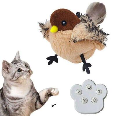 Chirping Flapping Bird Cat Toy Rechargeable Interactive Cat