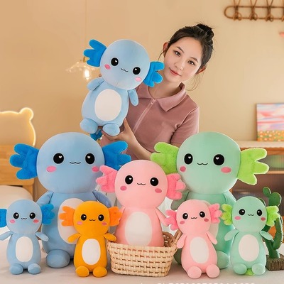 蝾螈毛绒公仔跨境四色六角恐龙可爱玩具柔软新品axolotl