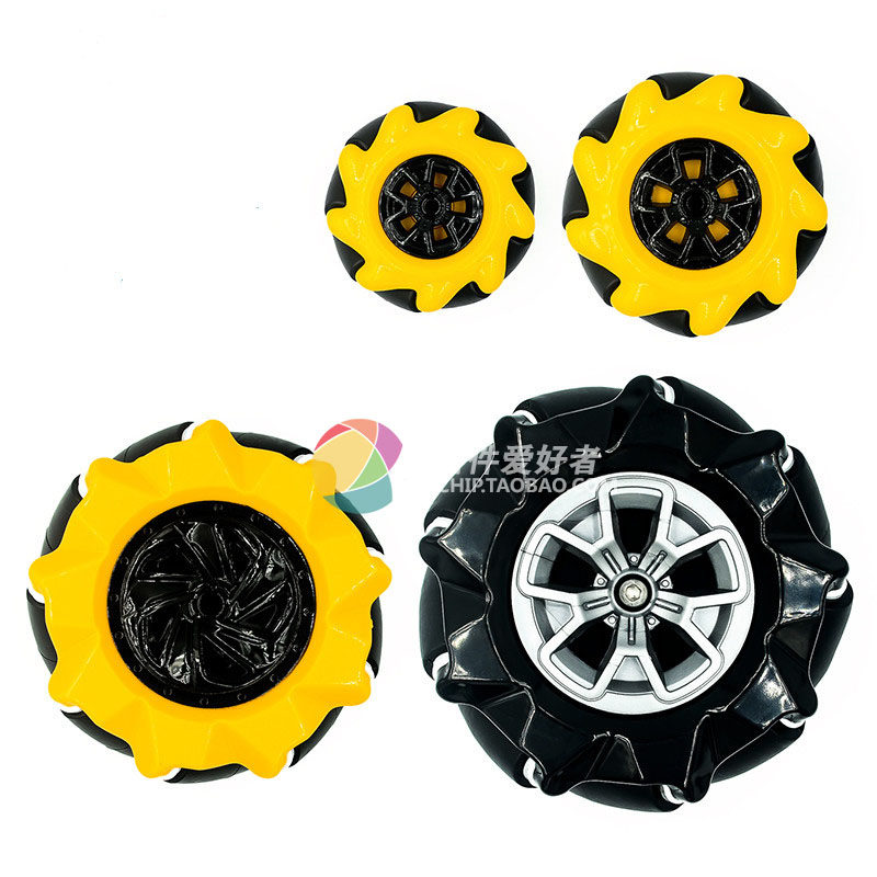 麦克纳姆轮全向轮 48mm 60mm 80mm 97mm TT马达智能车移动车_虎窝淘
