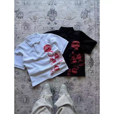 Pattern printed short sleeved casual T-shirt 短袖polo衫