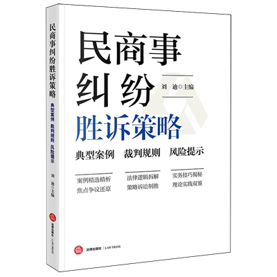 【新华正版】民商事纠纷胜诉策略(典型案例裁判规则风险提示) 刘迪 法律