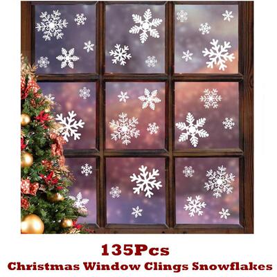 Christmas Window Clings Snowflakes Window Decals Static