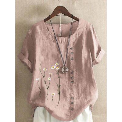 Fashion Women T Shirt 3d Flowers Print Sreetwear Casual O-ne