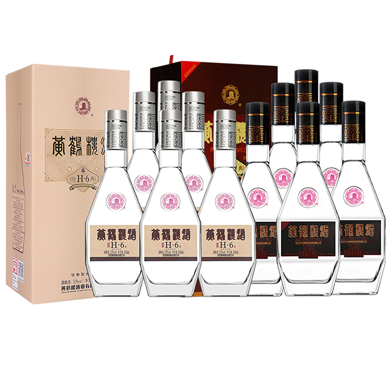 【酒厂直营】黄鹤楼 53度500ml经典H6整箱+经典H9整箱_虎窝淘