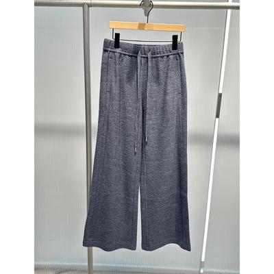 艾诺丝2025年冬季新款慵懒风松紧腰抽绳针织裤女休闲裤子AR314111