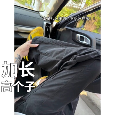 高个子加长款裤子男透气速干裤夏款休闲运动直筒裤青少年190cm185