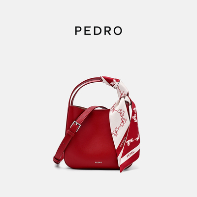 PEDRO马年限定DEMI菜篮包斜挎包水桶包红色包包PW2-15060012-3