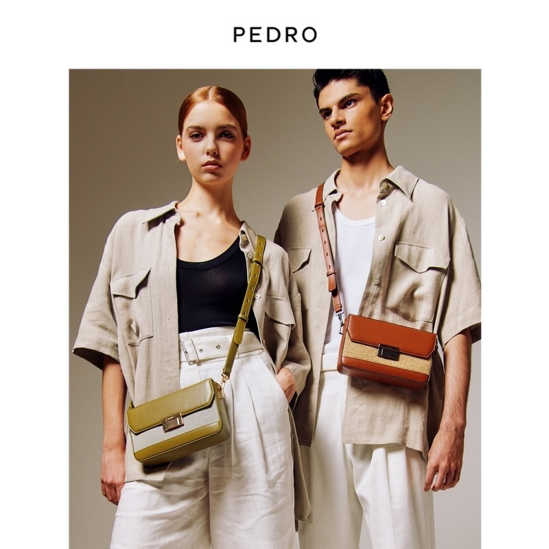 PEDRO盒子包情侣拼接编织单肩包小方包女PM2-26320153_虎窝淘